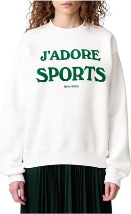 Sporty & Rich SweaT-shirt Jadore &agrave; logo floqu&eacute; - Femme - Sweatshirts et sweats &agrave; capuche - Blanc - Taille: 40 FR