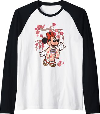 Disney Minnie Mouse in Kimono Cherry Blossoms Spring Sakura Raglan