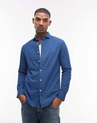 Tommy Hilfiger Chemise en cr&eacute;pon - Bleu