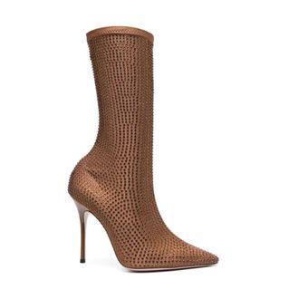 Gedebe Kristallverzierte High Heel Stiefel - - Shoes - Damen - Braun - 38 EU