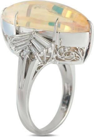 Luxury Bazaar bague en platine à diamant - Argent