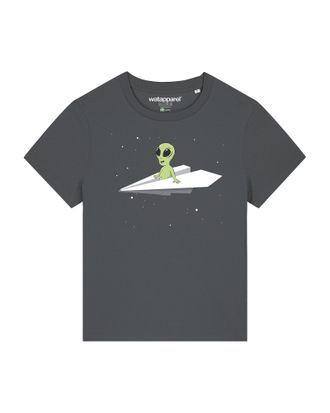 wat? Apparel Shirt Alien on a paper plane