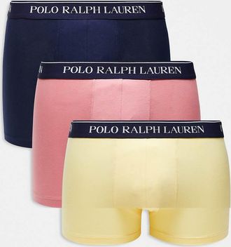 Polo Ralph Lauren 3er-Pack Trunk-Unterhosen in verschiedenen Farben mit Logo-Bund-Bunt