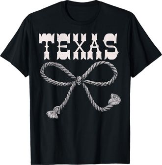 Trendy Apparel Texas Rodeo Rope In A Ribbon Bow T-Shirt