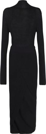 Cortana Strickkleid mit hohem Kragen und langen &Auml;rmeln - - Dresses - Damen - Schwarzk - S
