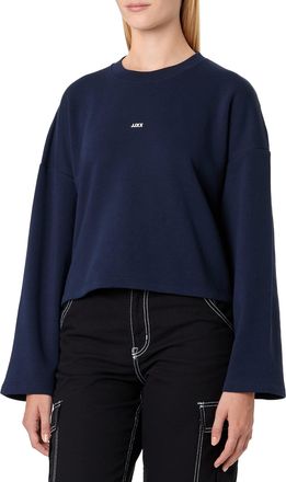 Jack & Jones JACK & JONES Damen Jxabbie Ls Wide Every Brush Crew Sn, Navy Blazer/Print:white Jjxx Logo, M