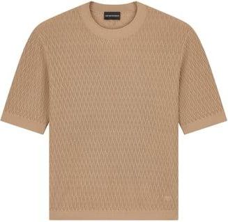 Emporio Armani Pull &agrave; manches courtes &agrave; chevrons en maille de coton