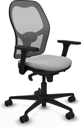 Piqueras y Crespo Schreibtischstuhl mit 3D-Armlehnen, h&ouml;henverstellbare Lendenwirbelst&uuml;tze, mit 5 Positionen und injiziertem Schaumstoff, 65 mm Nylon-Rollen, Grau/Hellg