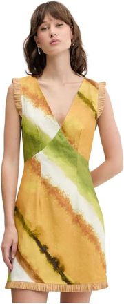 Never Fully Dressed Femme, Robes, Multicolore, Taille: 40 FR Robe courte Deia &agrave; franges imprim&eacute; abstrait
