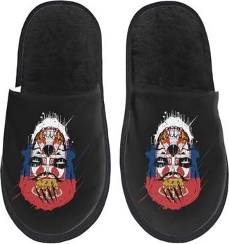 Generic Pantoufles Drapeau National Patriotique Cr&eacute;atif &Agrave; T&ecirc;te De Mort Chaussons L&eacute;g&egrave;res Antid&eacute;rapants Chaussures Pour Int&eacute;rieur Femme Homme L