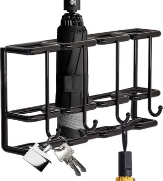 Generic Regenschirmhalter f&uuml;r den Eingangsbereich, 4 F&auml;cher, Metall-Regenschirm-Halterung, Wandhalterung, platzsparender Organizer, Heimdekoration, Haushaltsb