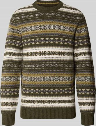 Mc Neal Slim Fit Strickpullover aus Baumwoll-Mix mit Rundhalsausschnitt