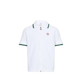 Casablanca Polo zipp&eacute; en coton m&eacute;lang&eacute;
