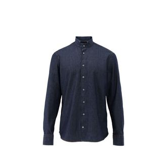 van Laack Chemise slim &agrave; col mao en coton