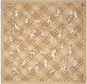 Burberry Plaid Mulberry Silk Scarf - Brown
