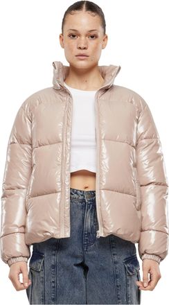 Urban Classics Ladies Recycled Short Shiny Puffer Jacket duskrose, 3XL