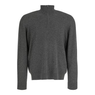 Vince Kaschmir-Pullover mit halbem Rei&szlig;verschluss - - Knitwear - Herren - Grau - 2XL