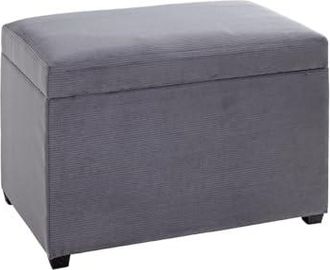 Haku Möbel Sitztruhe grau, MDF, Textilgewebe Cord - Maße: B 58 cm x H 42 cm x T 39 cm, Style: Modern