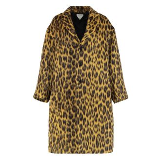 Bottega Veneta Leopard Print Oversized Coat - - Coats - Damen - Mehrfarbig - XS