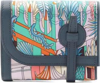 Hermès portefeuille pliant Animapolis imprimé (2024) - Bleu