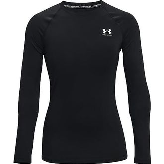 Under Armour Womens HeatGear Compression Long-Sleeve T-Shirt, Black (001)/White, Small
