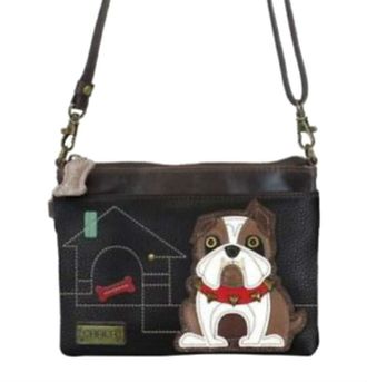 Chala Mini cross Body Geldb&ouml;rse, Multi-Rei&szlig;verschluss, Kunstleder kleine Schulter Nackenband mit Halterung BullChiens schwarze Handtasche