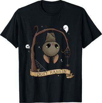 The Ghoulish Garb Just Hangin H&auml;ngender Fledermaus, gruselig, niedlich, Gothic, Halloween-Tier T-Shirt