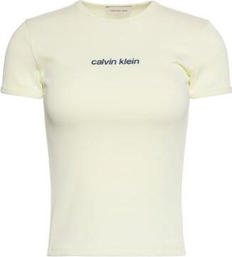 Calvin Klein T-shirt cintr&eacute;e &agrave; logo en coton m&eacute;lang&eacute;