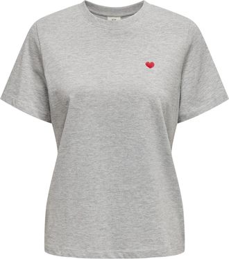 Jacqueline de Yong Damen Jdypisa S/S Print Top JRS Noos T-Shirt, Light Grey Melange, XS