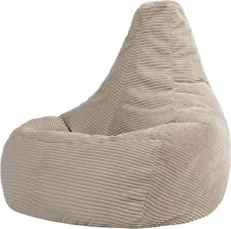 Icon Brand Dalton XXL Sitzsack Cord, Beige, Gaming Sitzsack Erwachsene mit Füllung, Bean Bag, Cord Sessel, Lounge Sessel, Lounge Stuhl, Schlafzimmer, Wohnzimmer,