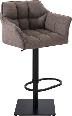 Clp Barhocker Damaso Stoffbezug I Gepolsterter Barstuhl höhenverstellbar und drehbar I Tresenstuhl mit Rückenlehne, Farbe:grau, Gestell Farbe:schwarz