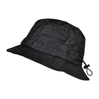 Toutacoo Bob de Pluie Imperm&eacute;able Aspect Nylon - Ajustable- (08- Int&eacute;rieur Polaire Noir, M-L)