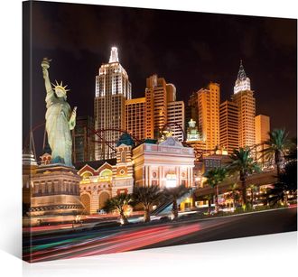 Picanova Gallery of Innovative Art Premium Kunstdruck Wand-Bild - Las Vegas Ny Town - 100x75cm Leinwand-Druck in Deutscher Marken-Qualität - Leinwand-Bilder au