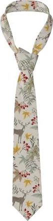 Generic Cravate Cerf Avec Des Feuilles D&Eacute;rable DAutomne Fine Tie &Eacute;troit Cravate Pour Hommes Pour &Eacute;v&eacute;nements Affaires Mariage