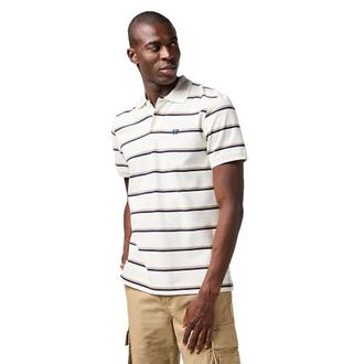 Wrangler Stripe Polo Shirt, Blanc, L Hommes