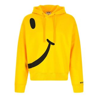 Moschino Homme, Sweatshirts et sweats &agrave; capuche, Jaune, Taille: L Smiley Cotton SweaT-shirt