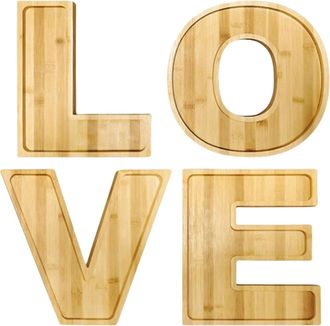 Generic Wurstbuchstaben, ausf&uuml;llbare Wurstbriefe - 4 Wurstbretter mit LOVE Buchstaben - leere Briefk&auml;sten, ausf&uuml;llbare Briefk&auml;sten, Briefablagen, Wurstplatten