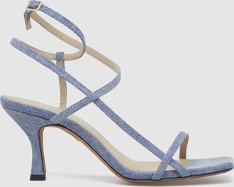 Jeanne Vouland Sandales Sublim Double Denim Bleu, Collaboration Jeanne Vouland x V&eacute;ronika Loubry