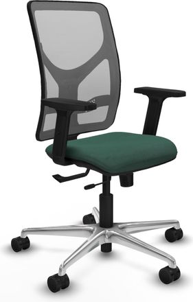Piqueras y Crespo Gr&uuml;ner Schreibtischstuhl mit 2D-Armlehnen, h&ouml;henverstellbare Lendenwirbelst&uuml;tze, ausgestattet mit Syncro/Traslack und Schneideschaum, mit Rollen von 6