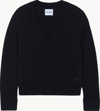 Kujten Pull cachemire femme col V, 8 fils - Pull Lila