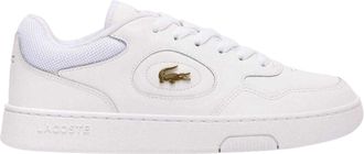 Lacoste Lineset Sneaker f&uuml;r Damen, Leder, Flach (Wei&szlig;/Gold)