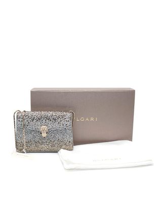 Bulgari Silver Crystal Embellished Serpenti Forever Crossbody Bag