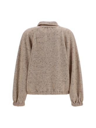 Fabiana Filippi Womens Oversized Boucl&eacute; Yarn Bomber Jacket With Lurex Casha Casha