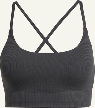 adidas Adidas All Me Light Support Rib Bra Longline Sport-Bh schwarz