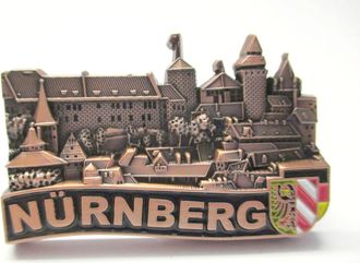 Generic Nürnberg Metall Magnet Souvenir Germany Stadtansicht (redbro) 6 cm