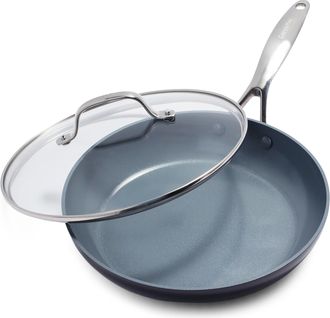 GreenPan Valencia Pro Harteloxierte Gesunde Keramik Antihaft 26 cm Bratpfanne mit Deckel, PFAS-frei, Edelstahl-Griff, Induktion, Spülmaschinenfest, Backofenfes