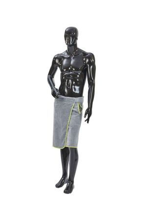 Done Saunakilt Kuuma f&uuml;r IHN 60x140cm mit Klettverschluss - Rei&szlig;verschlusstasche - Baumwolle Frottier Velour - saugf&auml;hig, DONE:Silver 3850