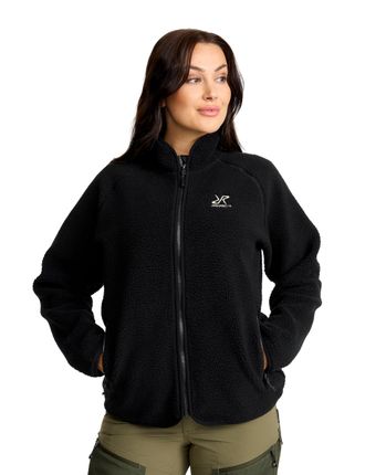 RevolutionRace Canyon Full-Zip Pile Fleece für Damen, Outdoor Fleecejacken perfekt für Wanderungen und Outdoor-Abenteuer, Black, XXL