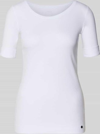 Marc Cain T-Shirt mit &Auml;rmelaufschlag und Rundhalsausschnitt