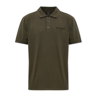 Balmain Homme, Tops, Vert, Taille: 3XL Polo avec logo brod&eacute;